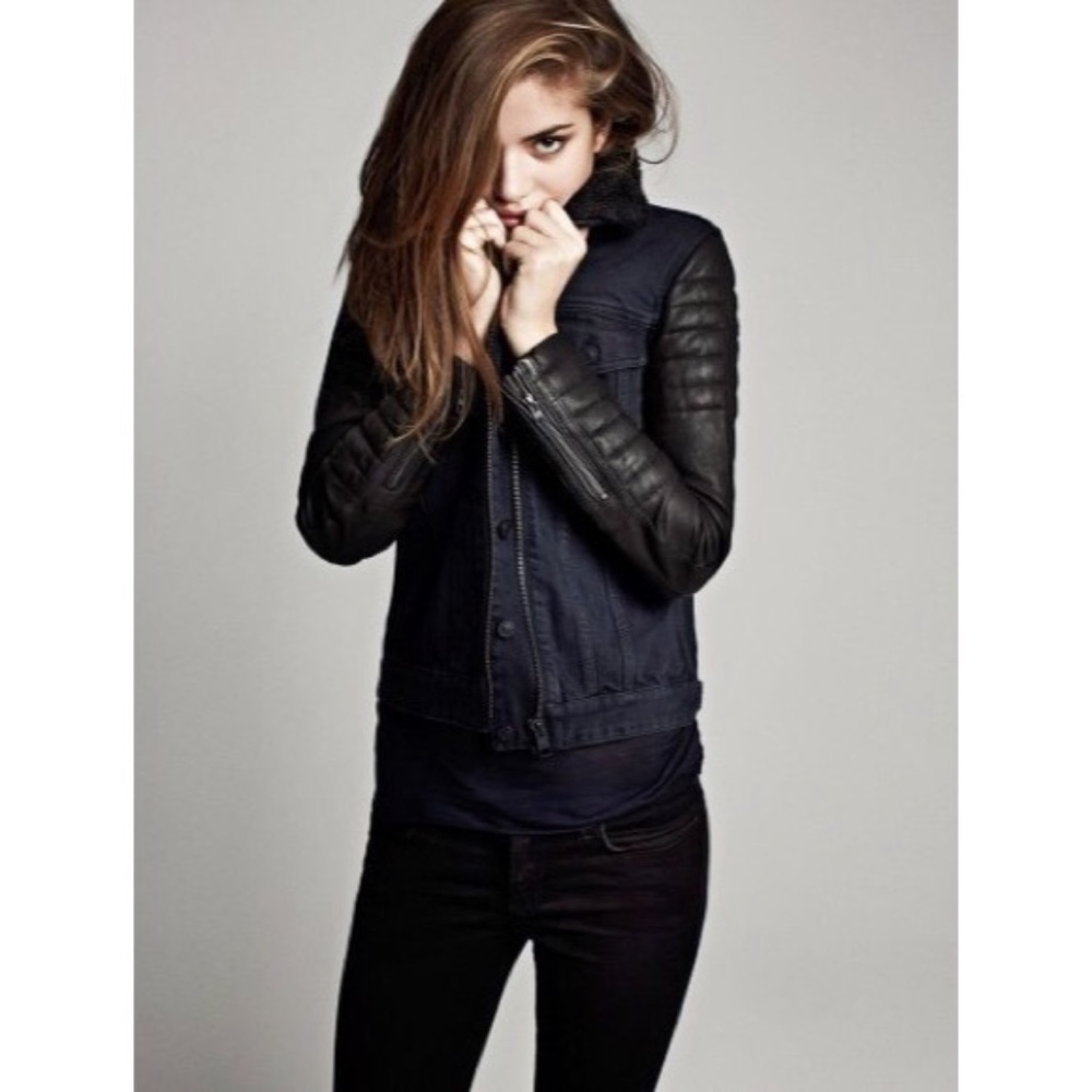 All Saints Denim Leather Jacket - Gem